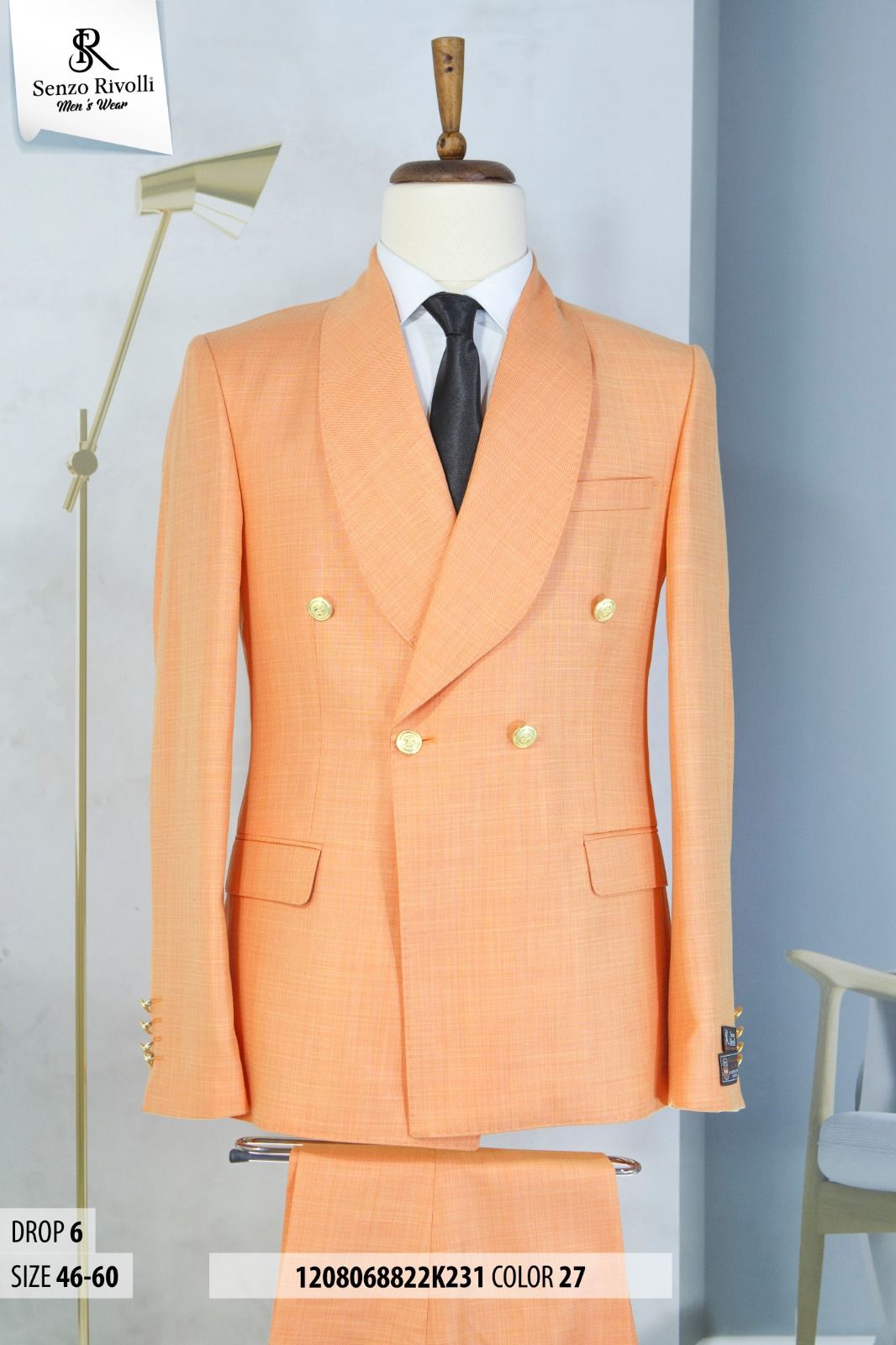 Buy EXECUTIVE ORANGE BREASTED TURKEY SUIT WITH GOLDEN BUTTON | ToBuy